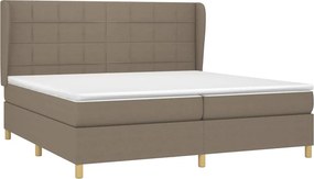 Box spring postel s matrací taupe 200x200 cm textil 3128553