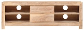 Tv Stolek Z Masivní Akácie 120 X 30 X 40 Cm Světle Hnědý - Tmavě hnědá