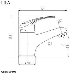 Mereo Lila umyvadlová baterie stojánková výpusť clic-clac chrom CBEE10104C