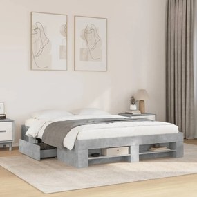 Rám postele bez matrace Betonová šedá Dřevěné konstrukce 3295460