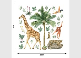 Dětská samolepka na zeď Jungle | 30 x 30 cm | DDKS3819