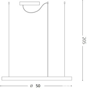 Ideal Lux LED Závěsné svítidlo Oracle slim round 4000k, Ø 50 Barva: Bílá