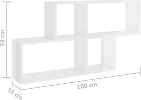 vidaXL Nástěnná police 100 x 18 x 53 cm kompozitní dřevo [807162] Barva: Bílá