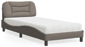 Postel s matrací Hvar taupe 90 x 190 cm textil 3208503