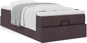 Osmanský rám postele s matrací tmavě šedá 90x200cm textil 3311081