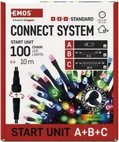 Propojovací vánoční řetěz se zdrojem EMOS Connecting D1AM01 ZY2279 startovní sada pro spojovací řetězy 10m multicolor