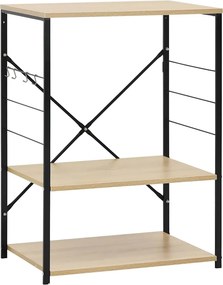 Skříňka na mikrovlnku černá a dub 60 x 39,6 x 79,5 cm kompozit 288235