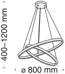 Maytoni MOD058PL-L74BS3K - LED Lustr na lanku RIM LED/88W/230V pr. 80 cm zlatá