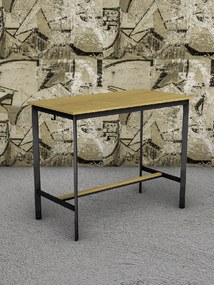 Barový stůl černý A10, masiv dub přírodní, 130 x 68 cm