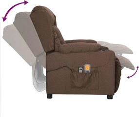 Elektrické masážní křeslo taupe textil 3098797