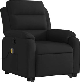 Zvedací masážní polohovací křeslo černé textil 3204994