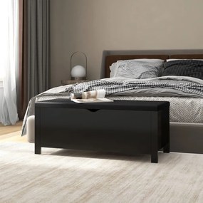 Úložný box s poduškou černá 105 x 40 x 45 cm kompozitní dřevo 326769