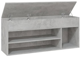 Lavice s botníkem betonově šedá 105 x 30 x 45 cm dřevotříska - Default Title