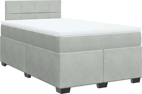 Box spring postel s matrací světle šedá 120x190 cm samet 3288558