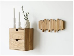 Nástěnný věšák z dubového dřeva v přírodní barvě 3 cm Caltra – House Nordic