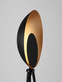 LED černo-zlatá stojací lampa Kitro