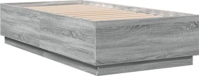 Rám postele šedý sonoma 90 x 190 cm kompozitní dřevo 3209756