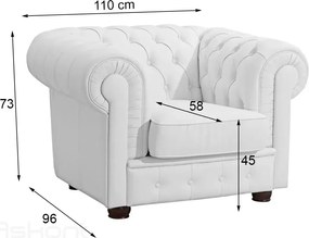 ASKONT Chesterfield Windsor Kožené křeslo 1M Puncované / bez puncování