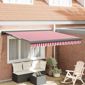 Stahovací markýza Červená a Bílá 300 x 250 cm Textil a kov 3329994