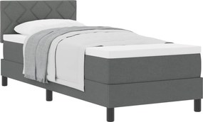 Postel s boxspringem s čelo Tmavě šedá 80 x 200 cm textil 3338721