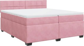 Box spring postel s matrací růžová 200x200 cm samet 3288707