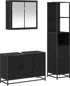 Sada koupelnového nábytku 3 ks Černý dub 90 x 33 x 60 cm 3402455