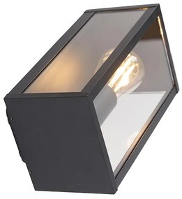 Průmyslová nástěnná lampa černá 26 cm IP44 - Charlois