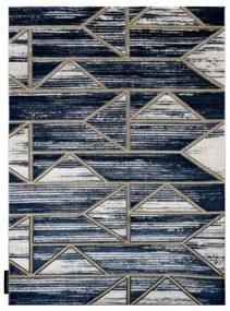 Moderní koberec DE LUXE 462 Geometrický Strukturální tmavě modrý / velikost 240x340 cm | krásné koberce cz