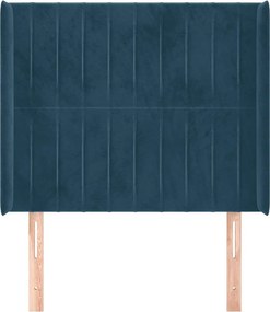 Čelo postele typu ušák tmavě modrá 83x16x118/128 cm samet 3119852