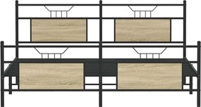 Kovový rám postele bez matrace dub sonoma 183 x 213 cm 3325099