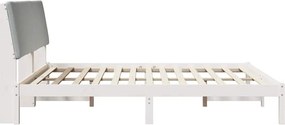 Rám postele s čelo Bílá a světle šedá 200 x 200 cm 3394362