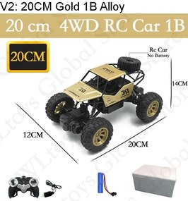 Offroad auto na dálkové ovládání, více variant Varianta: V2: 20CM Gold 1B Alloy (slitina)