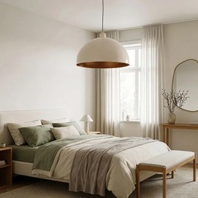 BRILAGI - LED Lustr na lanku METALO 1xE27/40W/230V pr. 40 cm béžová/měděná