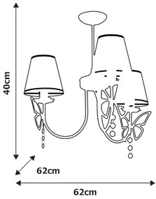 Dětský lustr na tyči CHARLOTTE 3xE14/40W/230V