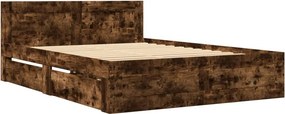 Rám postele s čelem kouřový dub 120 x 190 cm kompozitní dřevo 3295608