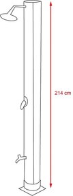 Avenberg Solární sprcha Exclusive 40 l + nožní sprcha, v. 214 cm