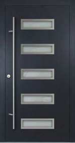 FM Turen - Feldmann & Mayer Vchodové dveře s ocelovým opláštěním FM Turen model DS11 Orientace dveří: Levé, otevírání dovnitř, Dekor: Antracit, Standardní rozměr dveří včetně rámu: 98 cm x 208 cm - vnější rozměr rámu