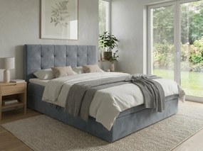 Čalouněná postel boxspring DIRELIS TRINITY 160x200 cm šedá Matrace: Matrace Bonell pružinová