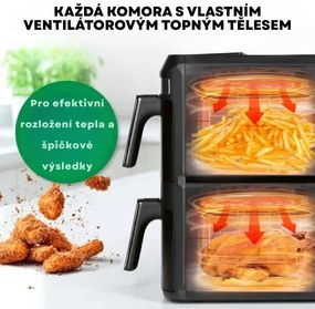 GourmetMaxx Vertikální horkovzdušná fritéza s dvojitou komorou FryUp XL 16818