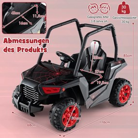 Costway Dětské elektrické autíčko s 2,4 G dálkovým ovládáním 24 V – černý