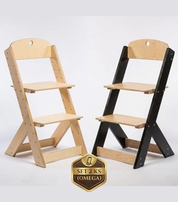 Lucas Wood Style - rostoucí židle OMEGA III zvýhodněný set 2 ks - přírodní +  černá