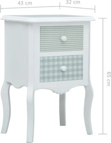 vidaXL Noční stolek bílý a šedý 43 x 32 x 65 cm MDF [285772]