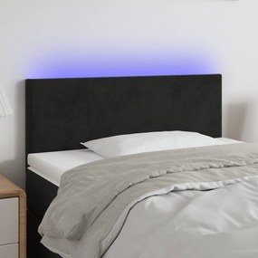 Čelo postele s LED černé 90x5x78/88 cm samet 3121370