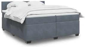 Box spring postel s matrací tmavě šedá 200x200 cm samet 3286397
