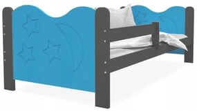 Dětská postel MIKOLAJ Color bez šuplíku 160x80 cm ŠEDÁ-MODRÁ