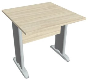 Stůl jednací rovný 80 cm - Hobis Cross CJ 800 Dekor stolové desky: akát, Dekor lamino podnože: akát, Barva nohou: Stříbrná