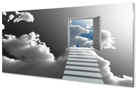 Obraz na skle Schody mraky dveře 140x70 cm