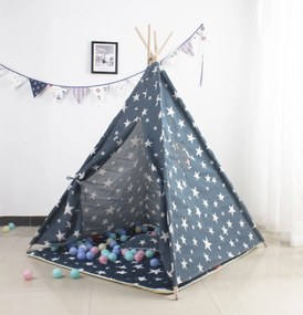 Aga4Kids Dětské Teepee Hvězdy Tmavě modrá