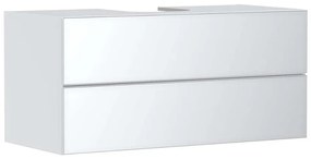 Hansgrohe Xevolos E - Umyvadlová skříňka 118x56x55 cm, 2 zásuvky, matná bílá/metalická bílá 54193320