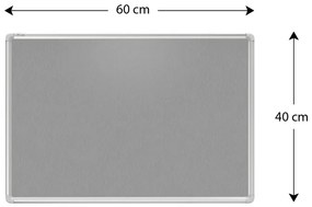 Allboards, Textilní nástěnka 60x40 cm (šedá), TF64S